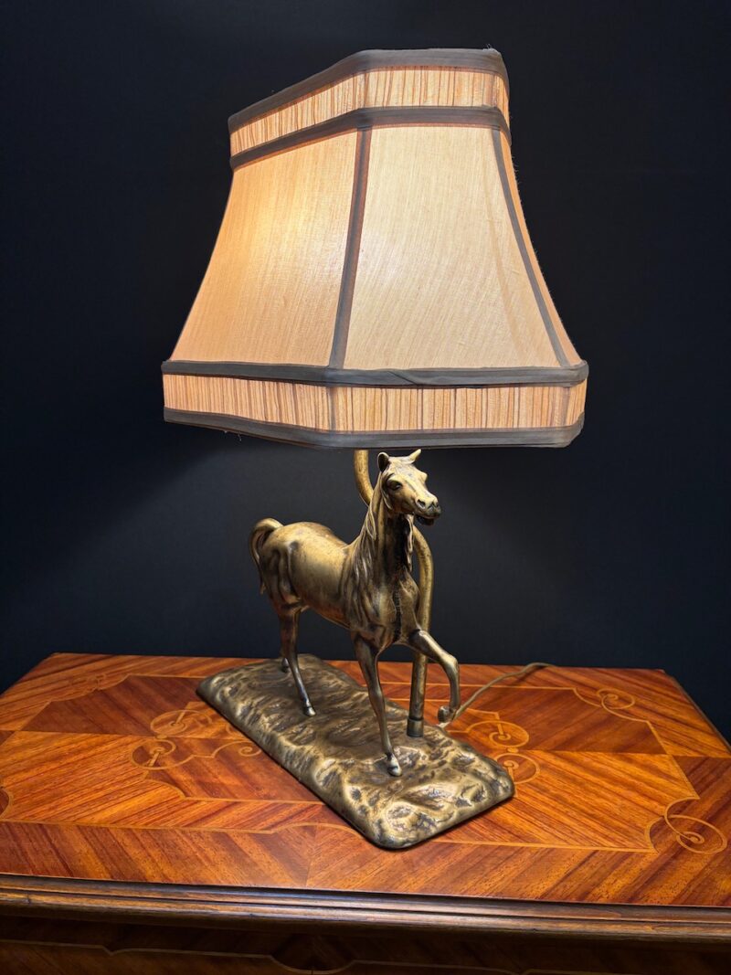 Solid Brass Stallion Lamp - Seanic Antiques
